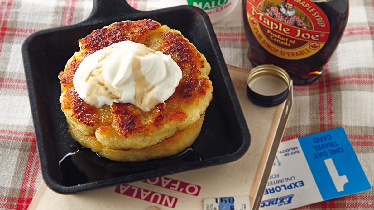 Recette de Boxty pancakes caramélisés au sirop d'érable par Julie ...