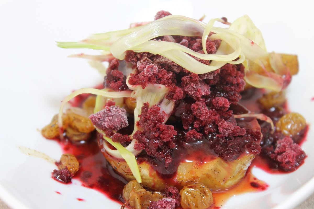 Recette de Fenouil confit au jus de raisin et granité cassis par Alain ...