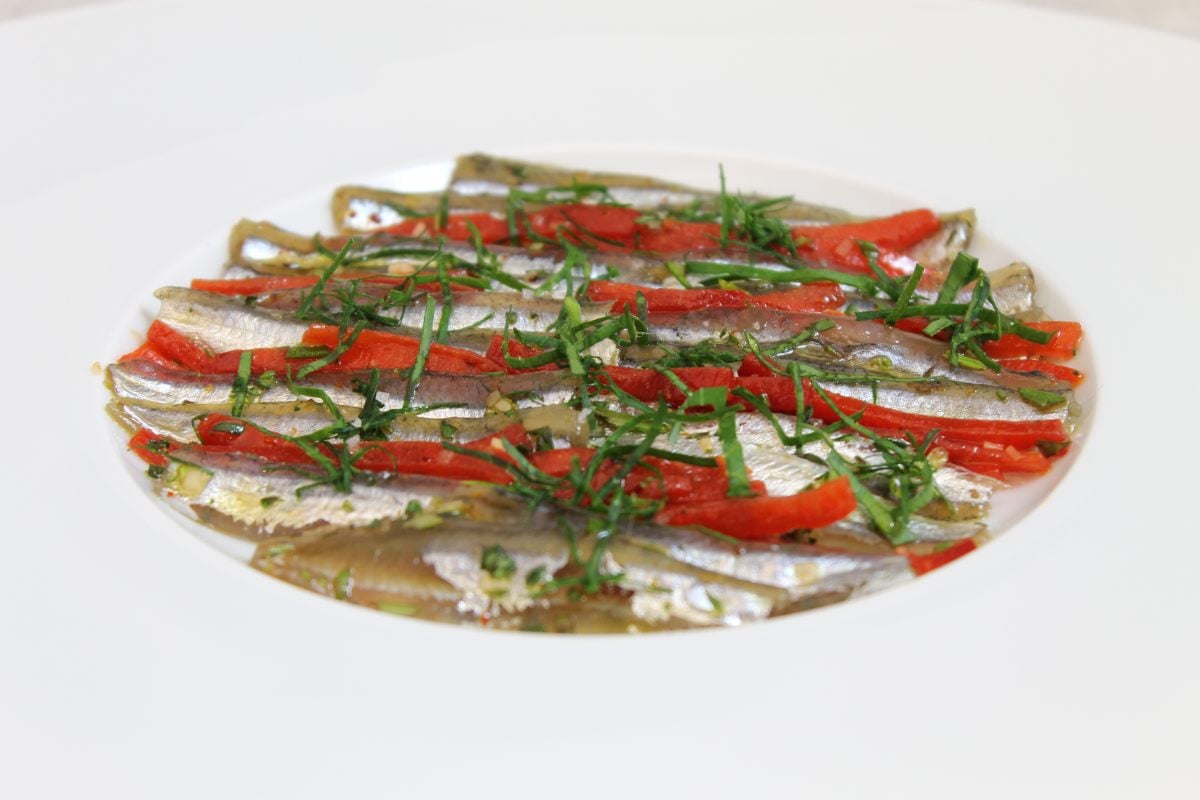 Recette d'Anchois marinés aux poivrons par Alain Ducasse