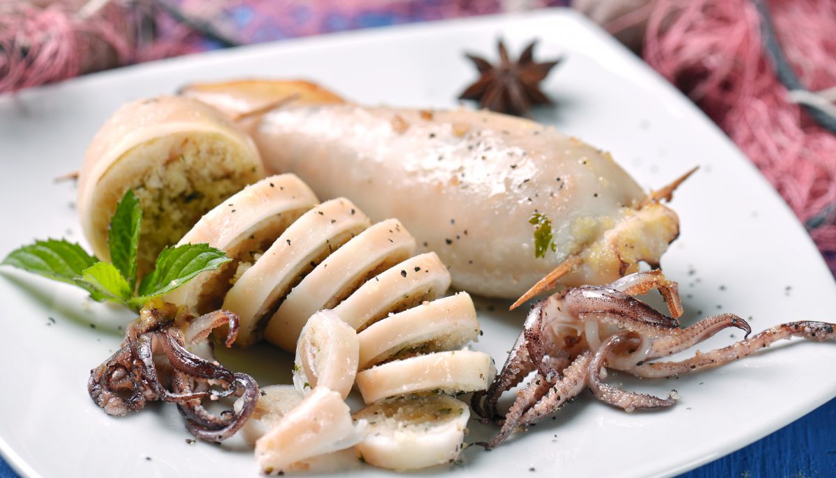 Recette de Calamar farci et rôti au tandoori masala, riz basmati au ...