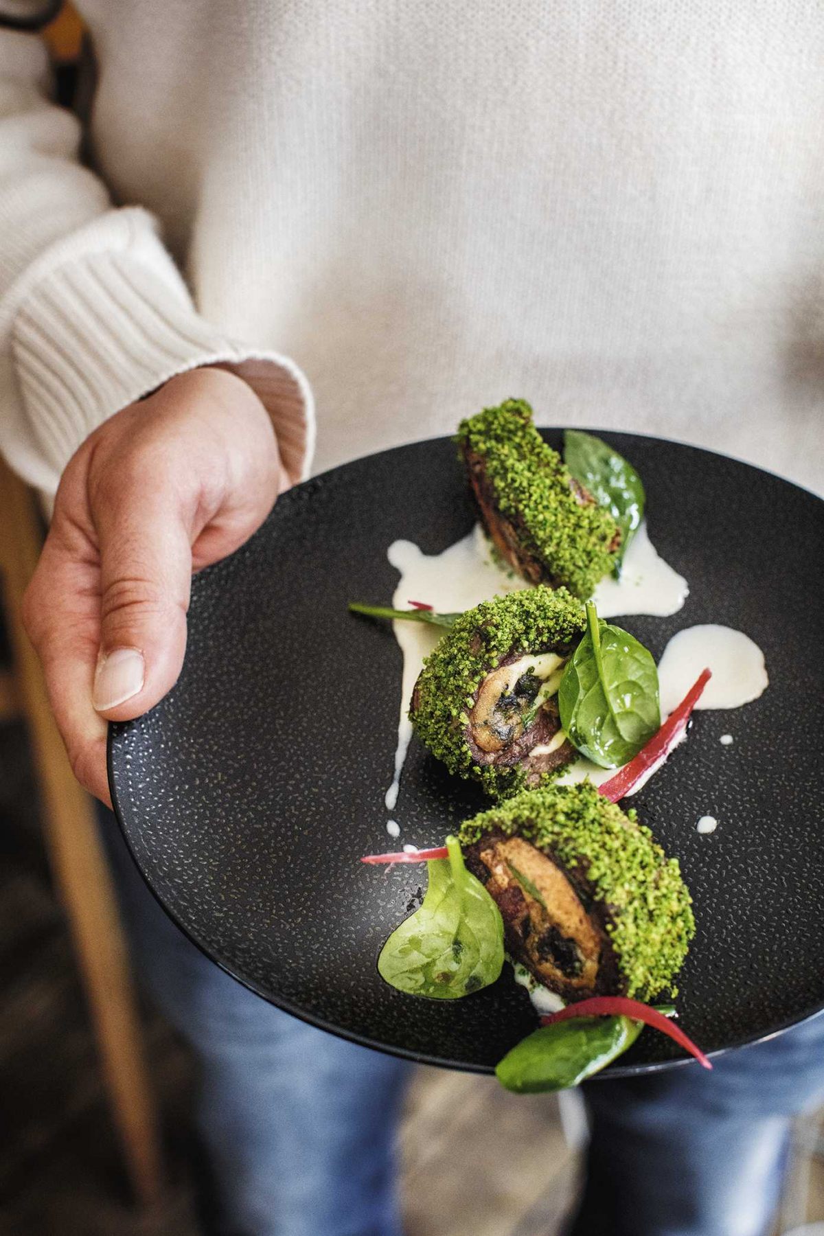 Recette d'Escargot de bœuf de chalosse, mozzarella fumée et épinards ...