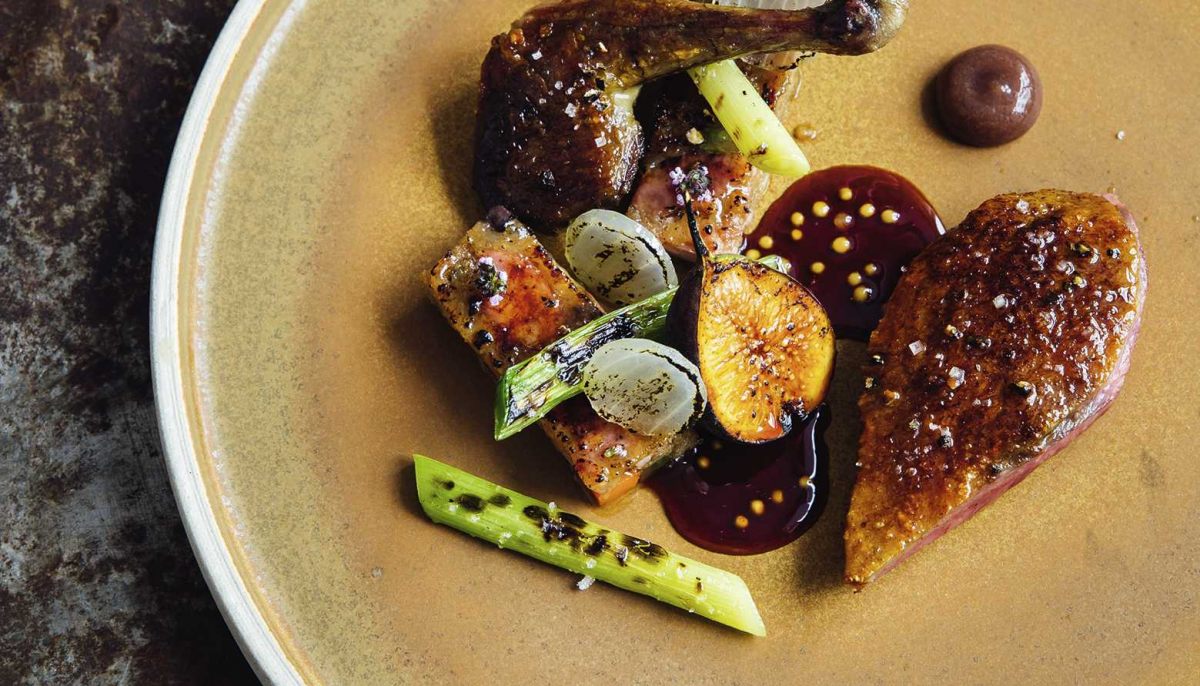 Recette de Pigeon de mesquer, farce et figues par Grégory Marchand ...