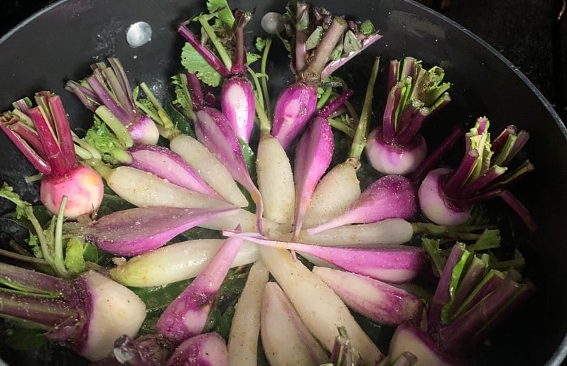 Recette de Navets daikon et radis japonais cuits au four et au laurier ...