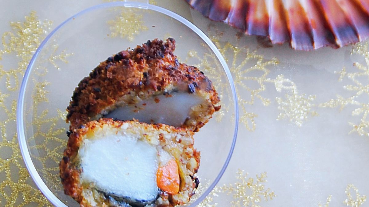 Recette de Cromesquis de noix de saint-jacques aux noisettes et beurre ...